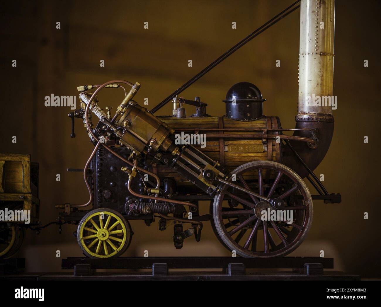 MILDENBERG, GERMANY, MAY 05: Model of the first steam engine, the ...