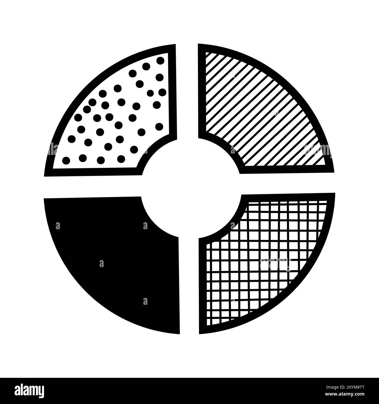 Doodle pie chart set. Hand drawn fraction graphic shape Stock Vector ...