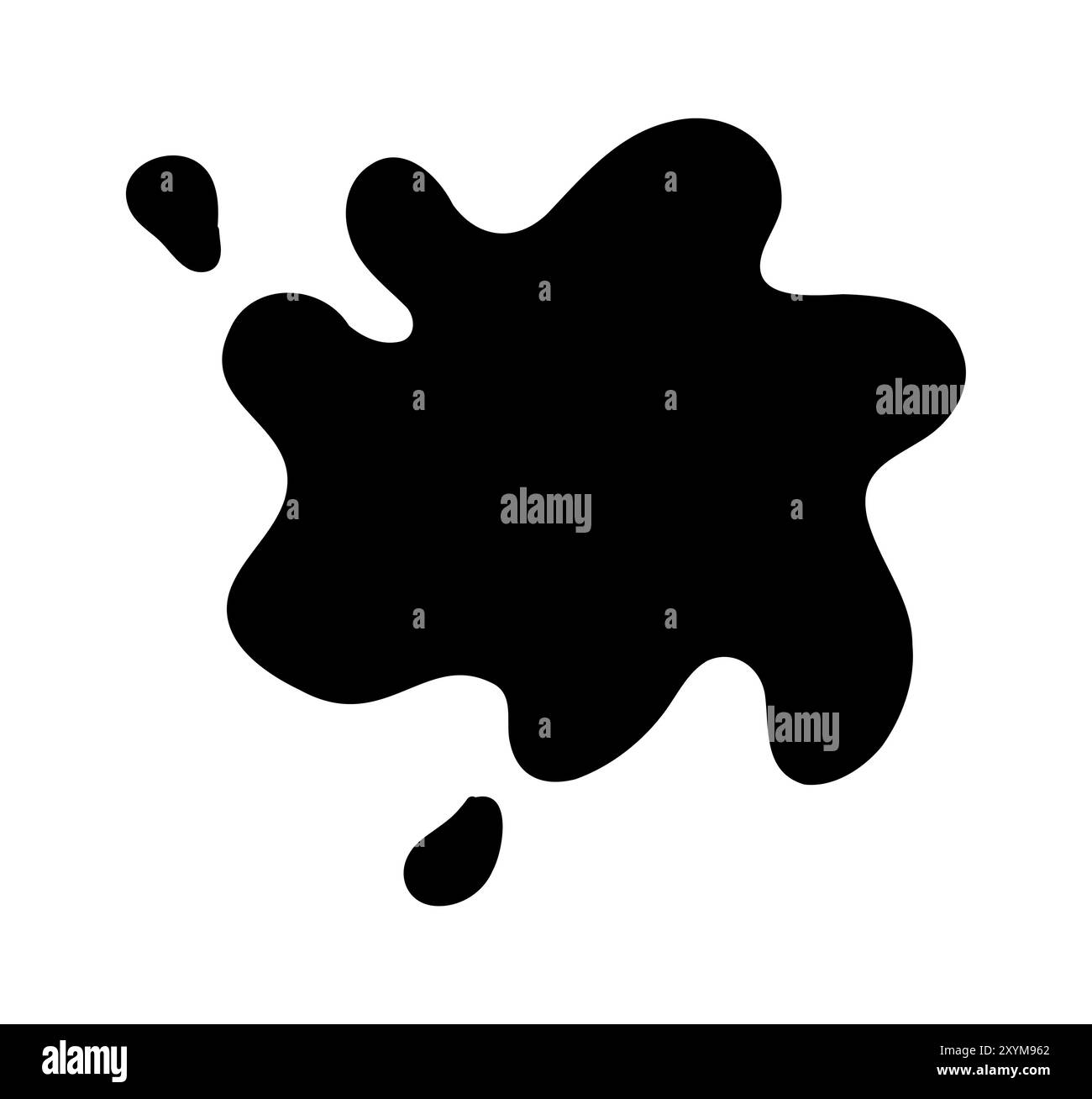 Hand drawn paint splatter and blob splash with different shapes. Blob ...