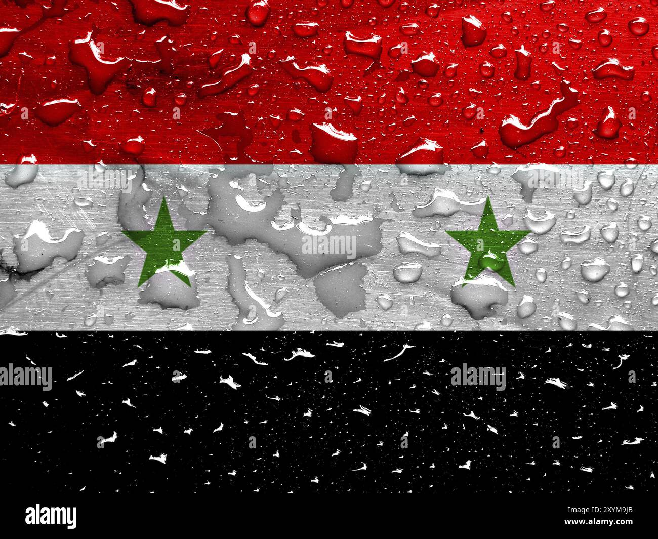 Flag of Syria with rain drops Stock Photo - Alamy