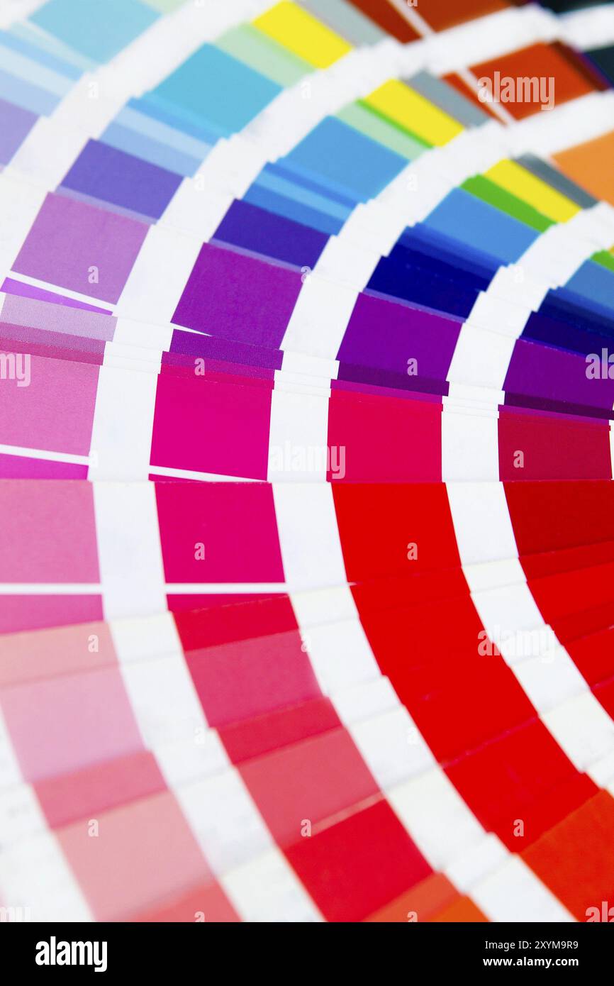 Abstract pattern with sector of spectrum color wheel with red, violet ...