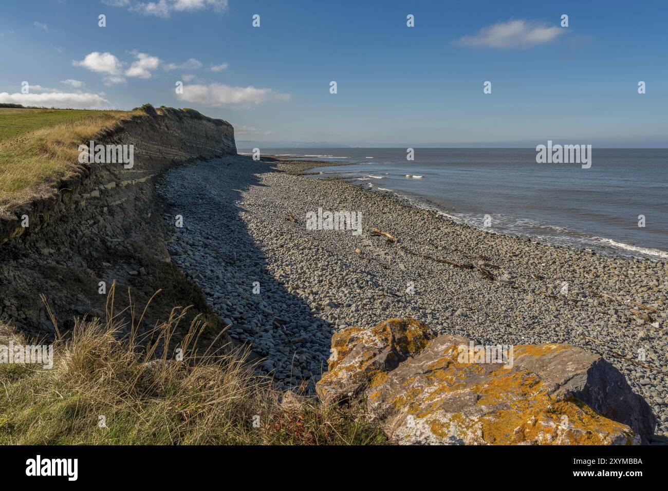 Lilstock Beach in Somerset, England, UK, looking over the Bristol ...