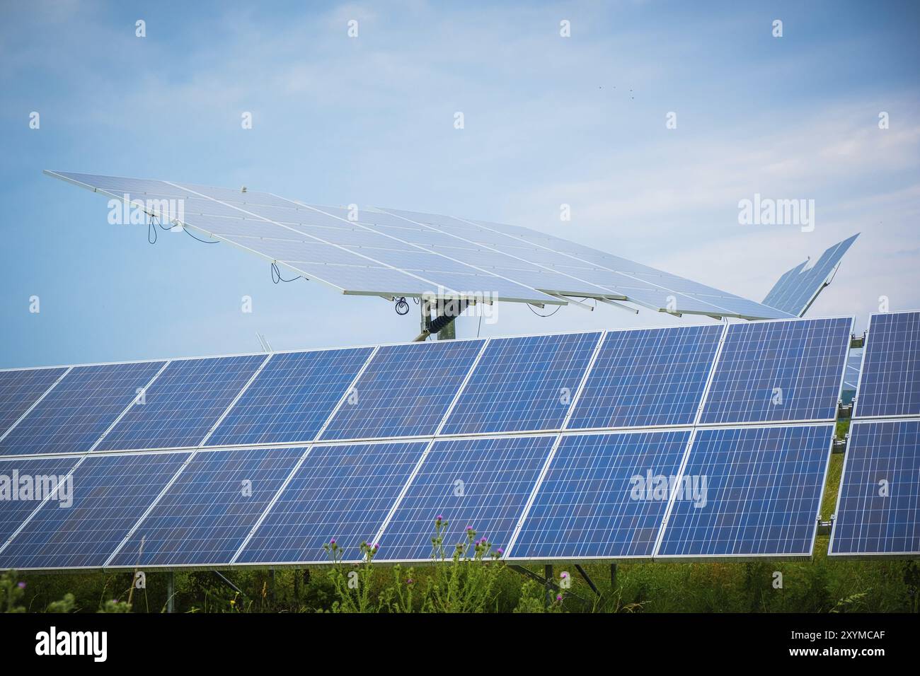 Photovoltaic system on a field, Bavaria, Germany, Europe Stock Photo ...