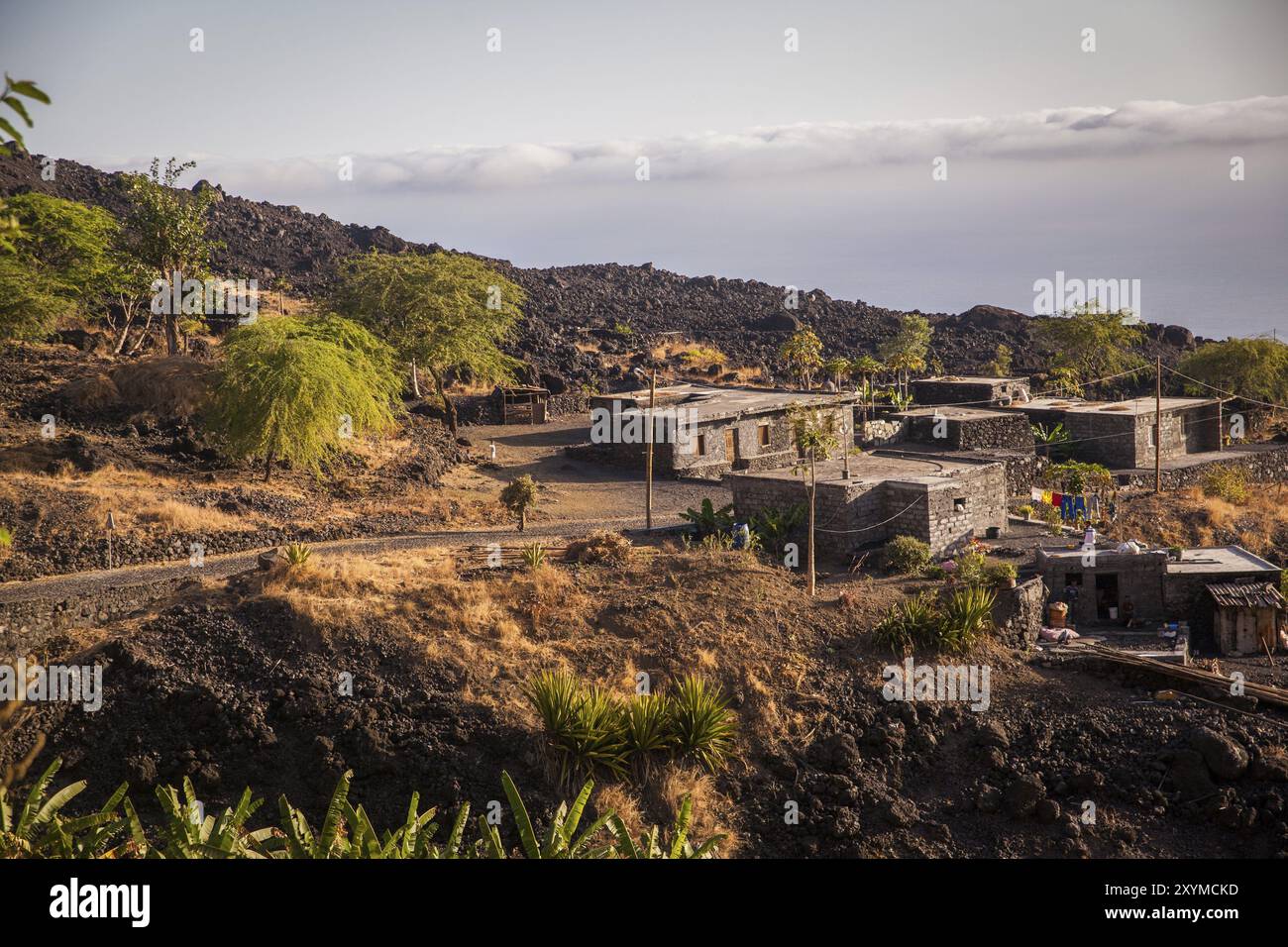Small village with grey houses Stock Photo - Alamy