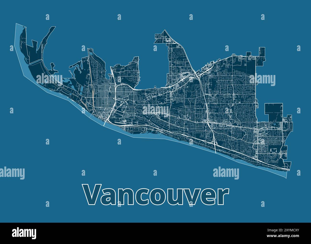 Vancouver road administrative map hi-res stock photography and images ...