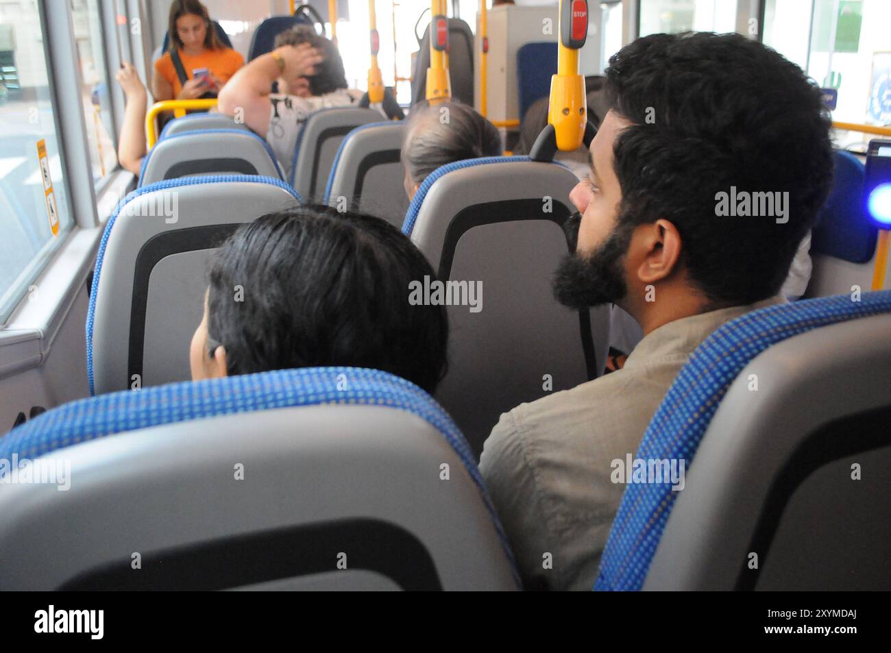Copenhagen/ DenmarK/30 August 2024/Asian bus passengers in danish ...
