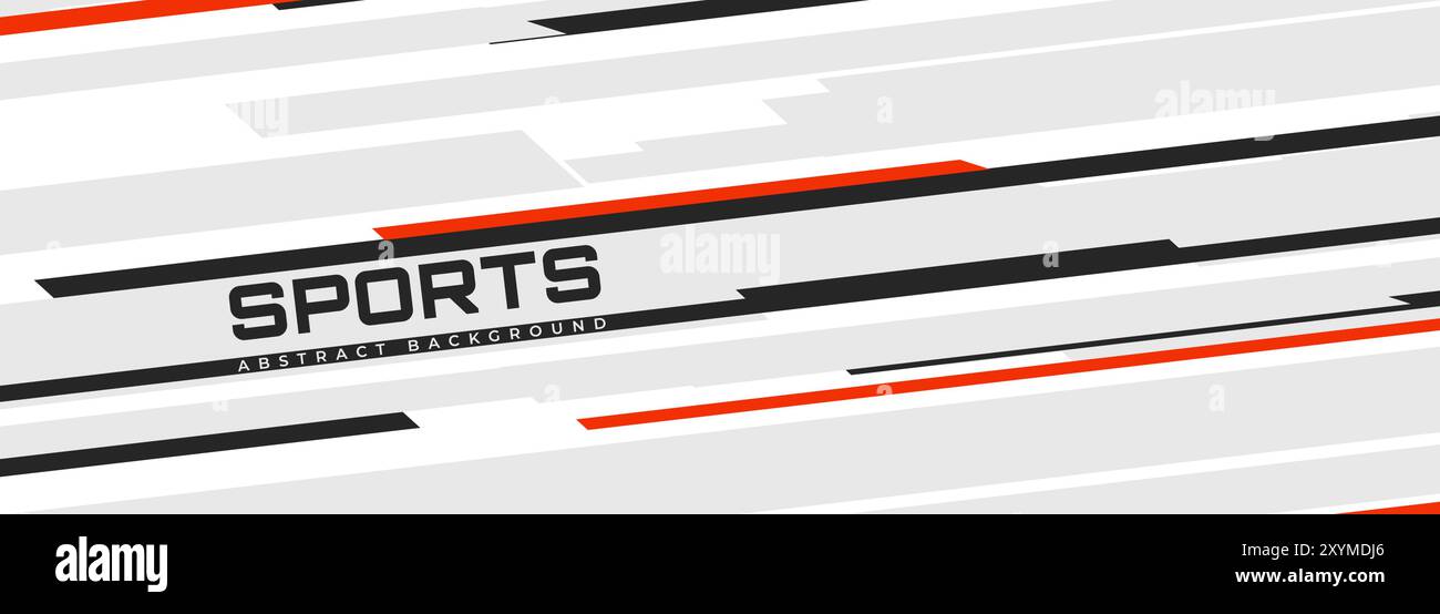 White modern sports banner design with diagonal black and red lines ...