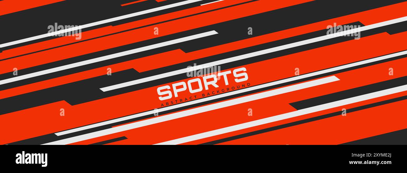 Red modern sports banner design with diagonal black and white lines ...