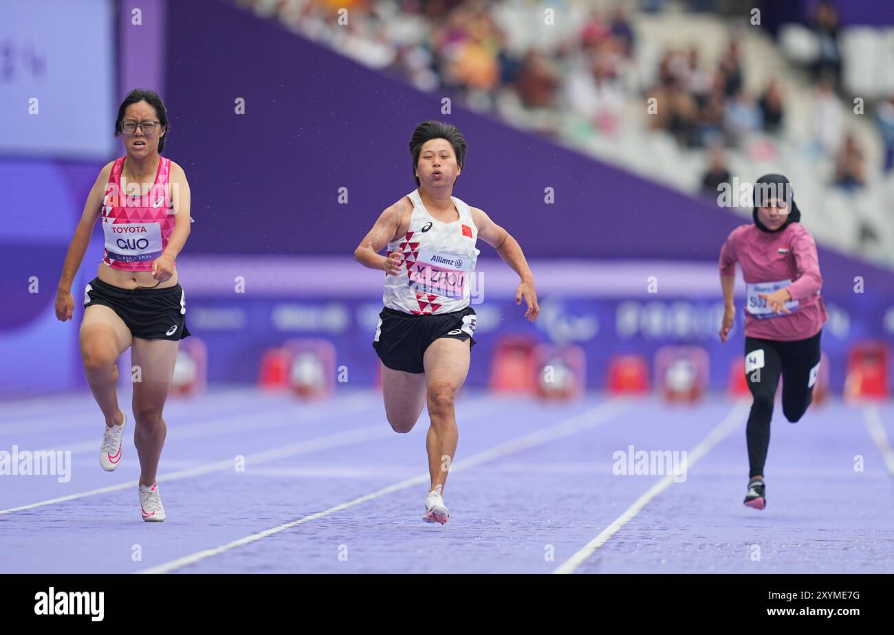 August 30 2024: Xia Zhou of People's Republic of China in action in Women's 100m - T35 Final ...