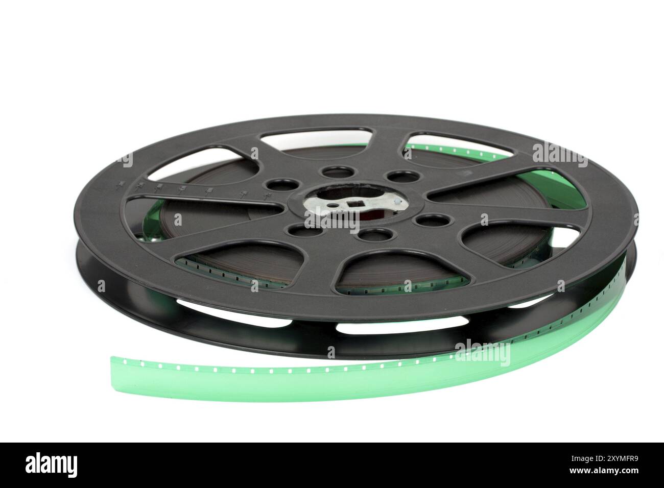 Black cine film roll in front of a white background Stock Photo - Alamy