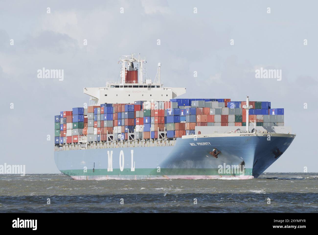 Container ship Mol Priority, inbound on 19/03/2008 off Cuxhaven Stock ...