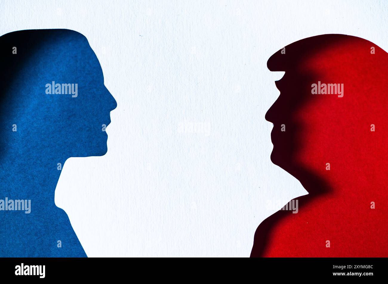 NEW YORK, USA, 30 AUGUST, 2024: Papercut Silhouettes of Kamala Harris ...