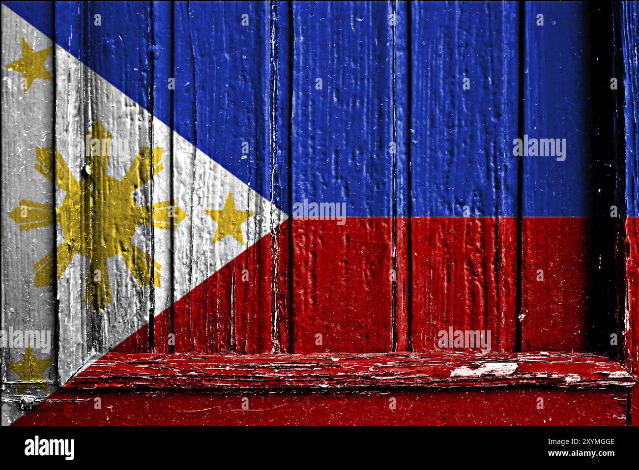 Flag of Philippines painted on wooden frame Stock Photo - Alamy