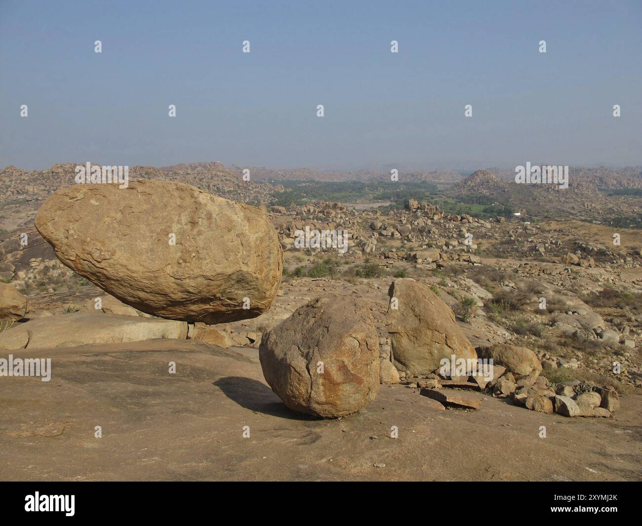 Balancing granite boulder, Karnataka, India, Asia Stock Photo - Alamy