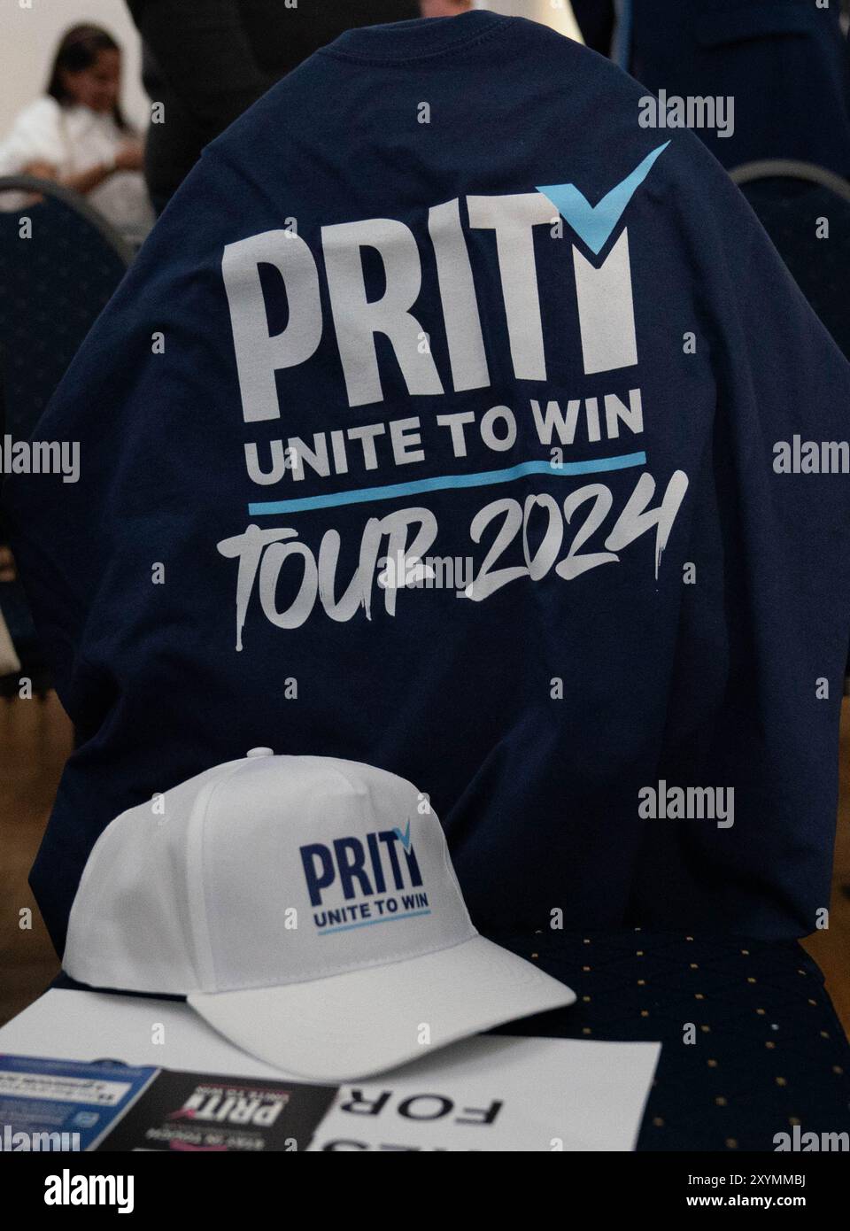 Supporters of Priti Patel with merchandise at her Conservative Party ...