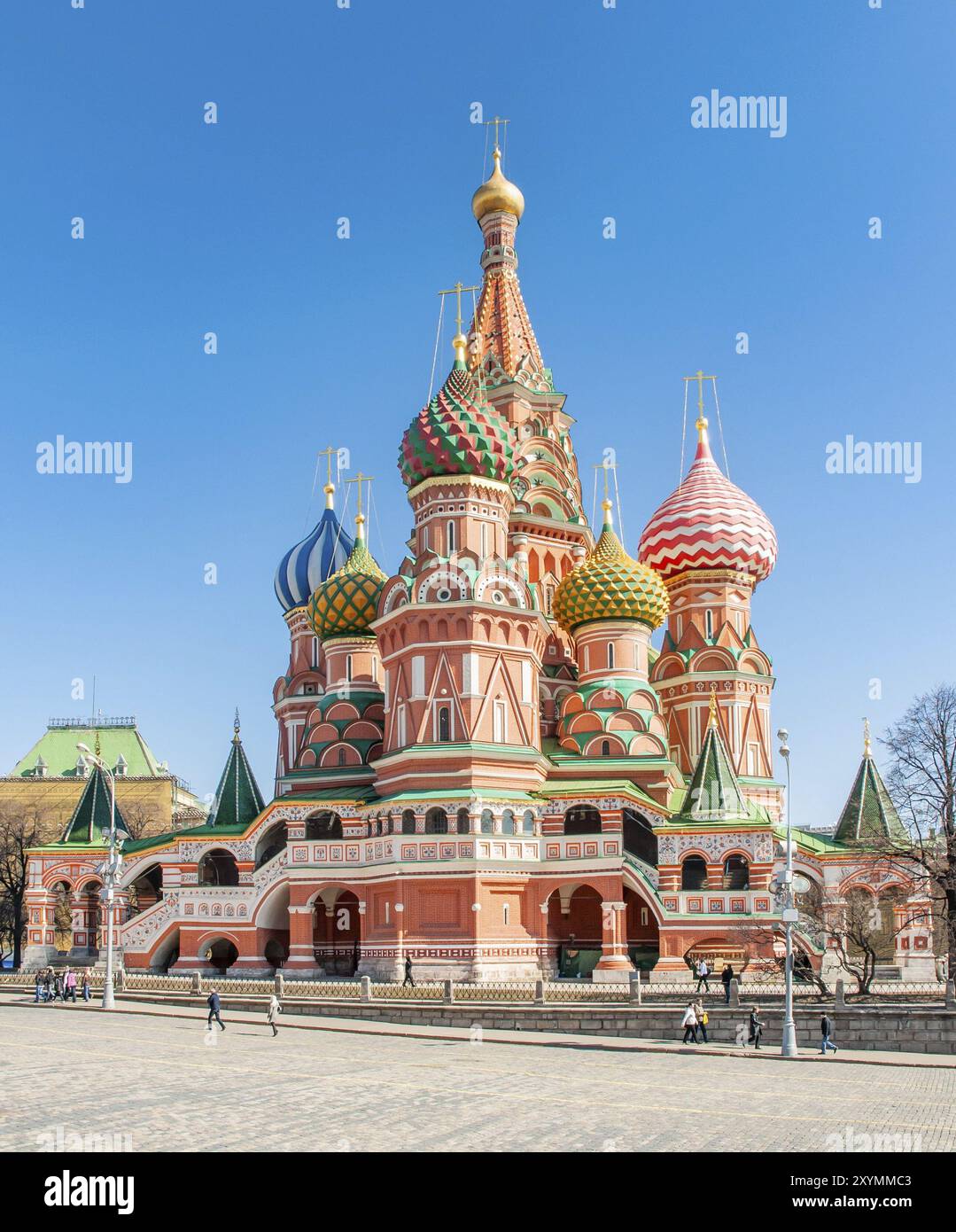 The colorful intercession Cathedral Saint Basils in Moscow, Russia ...