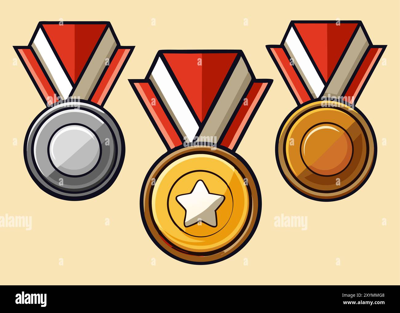 Olympic medals paris Stock Vector Images - Alamy