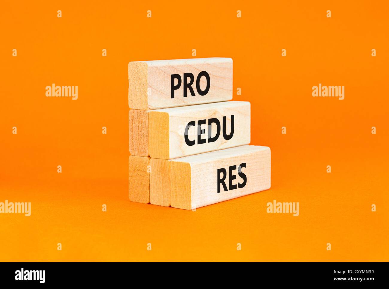 Procedures symbol. Concept word Procedures on beautiful wooden blocks ...