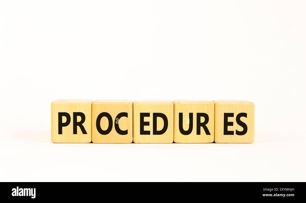 Procedures symbol. Concept word Procedures on beautiful wooden blocks ...
