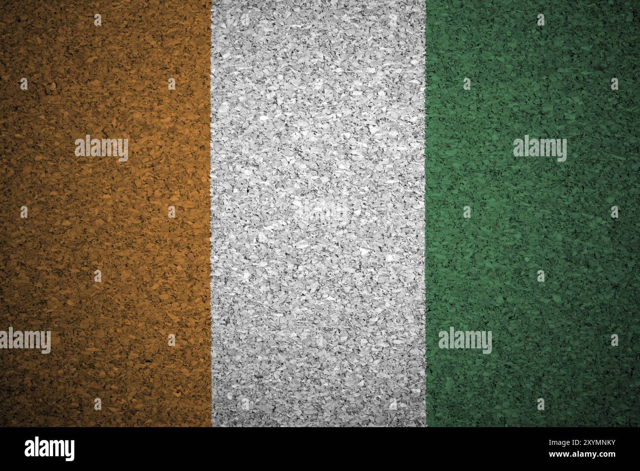 The Republic of Cote d'Ivoire flag painted on a cork board Stock Photo ...