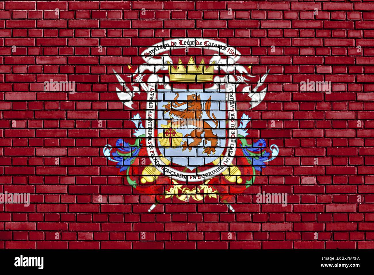 Flag of Caracas painted on brick wall Stock Photo - Alamy