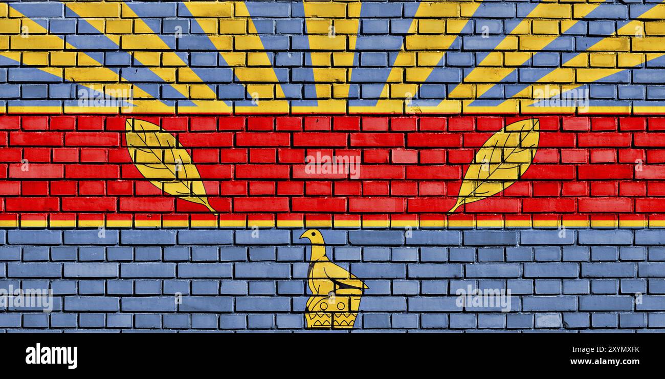 Flag of Harare painted on brick wall Stock Photo - Alamy