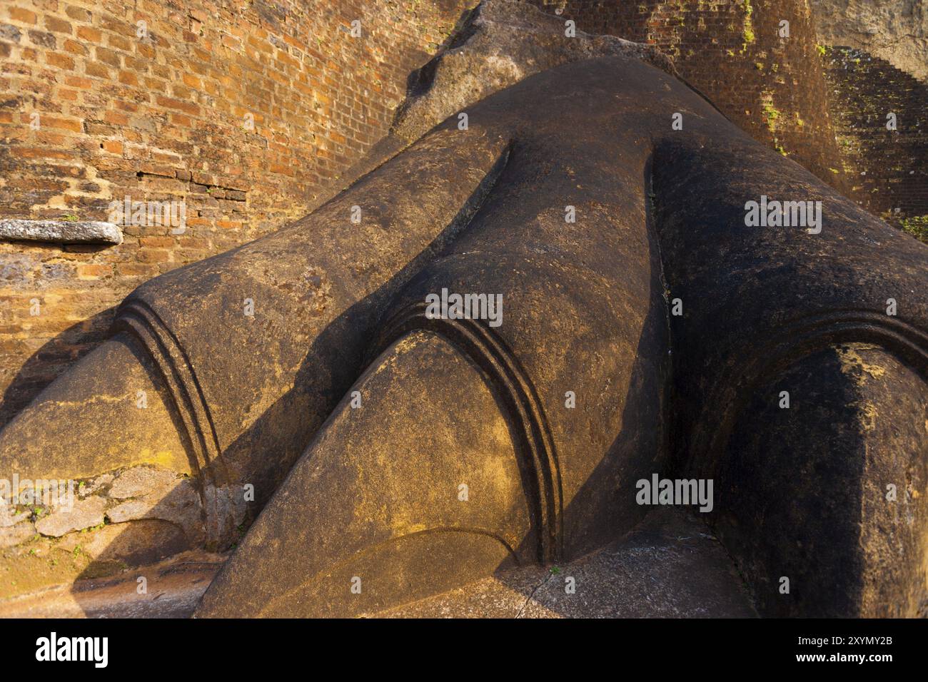 A closeup of a lion foot at the entrance of Sigiriya rock which guards ...