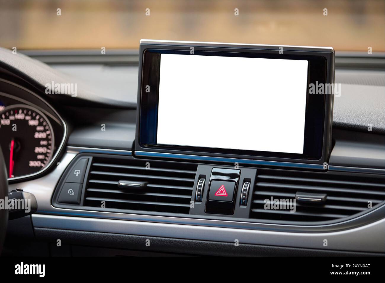 Monitor in car isolated blank screen for navigation maps and GPS ...