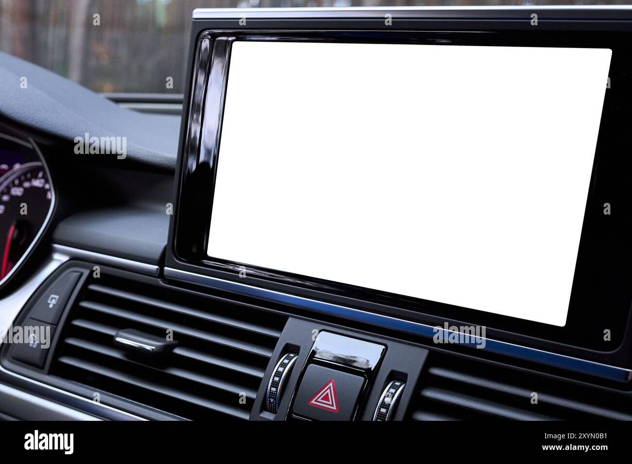 Monitor in car isolated blank screen for navigation maps and GPS ...