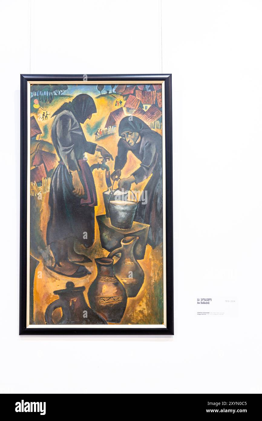 Tbilisi, Georgia - 14 AUG, 2024: Artworks by Georgian artists displayed ...