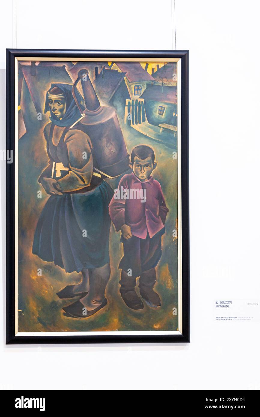 Tbilisi, Georgia - 14 AUG, 2024: Artworks by Georgian artists displayed ...