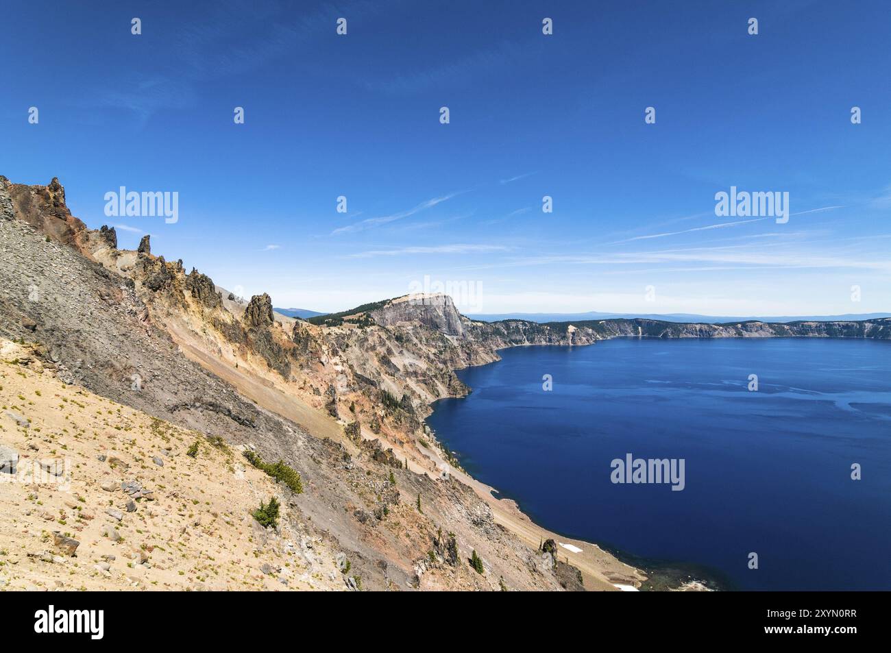 The crater lake of the Mount Mazama volcano in Oregon USA Stock Photo ...
