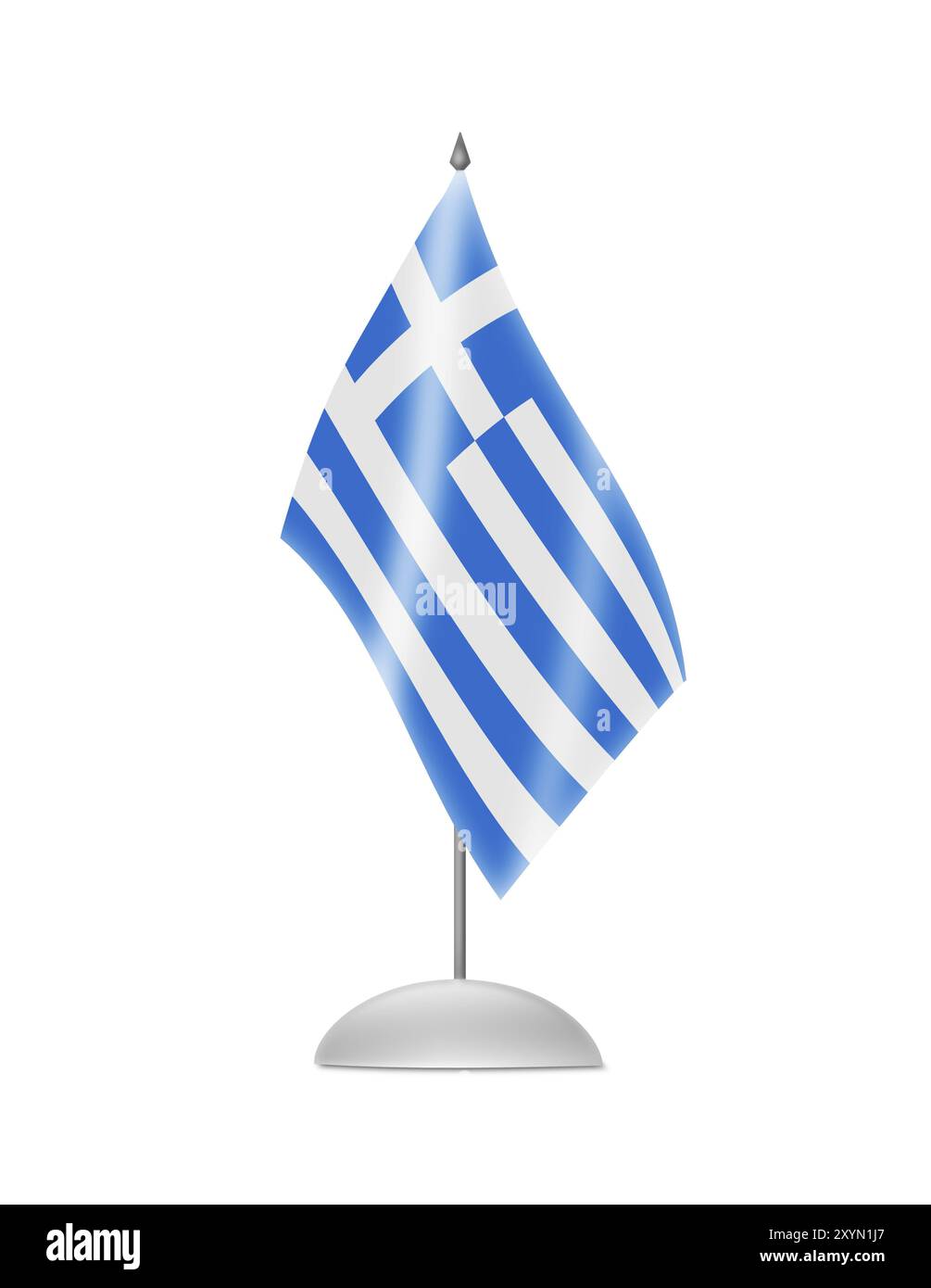The Greek flag. Table Flag. Isolated on white Stock Photo - Alamy