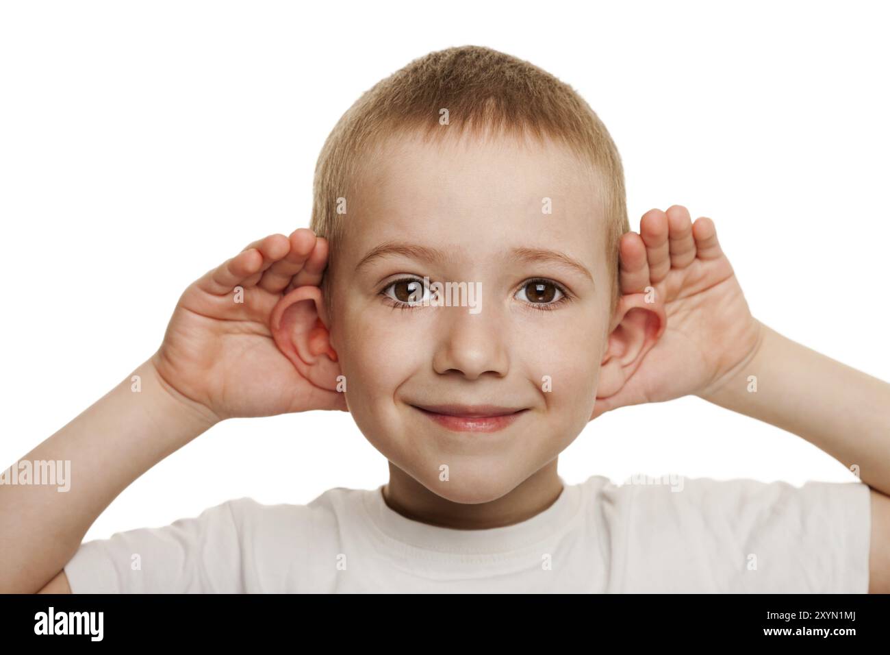 Child with hands over ears hi-res stock photography and images - Alamy