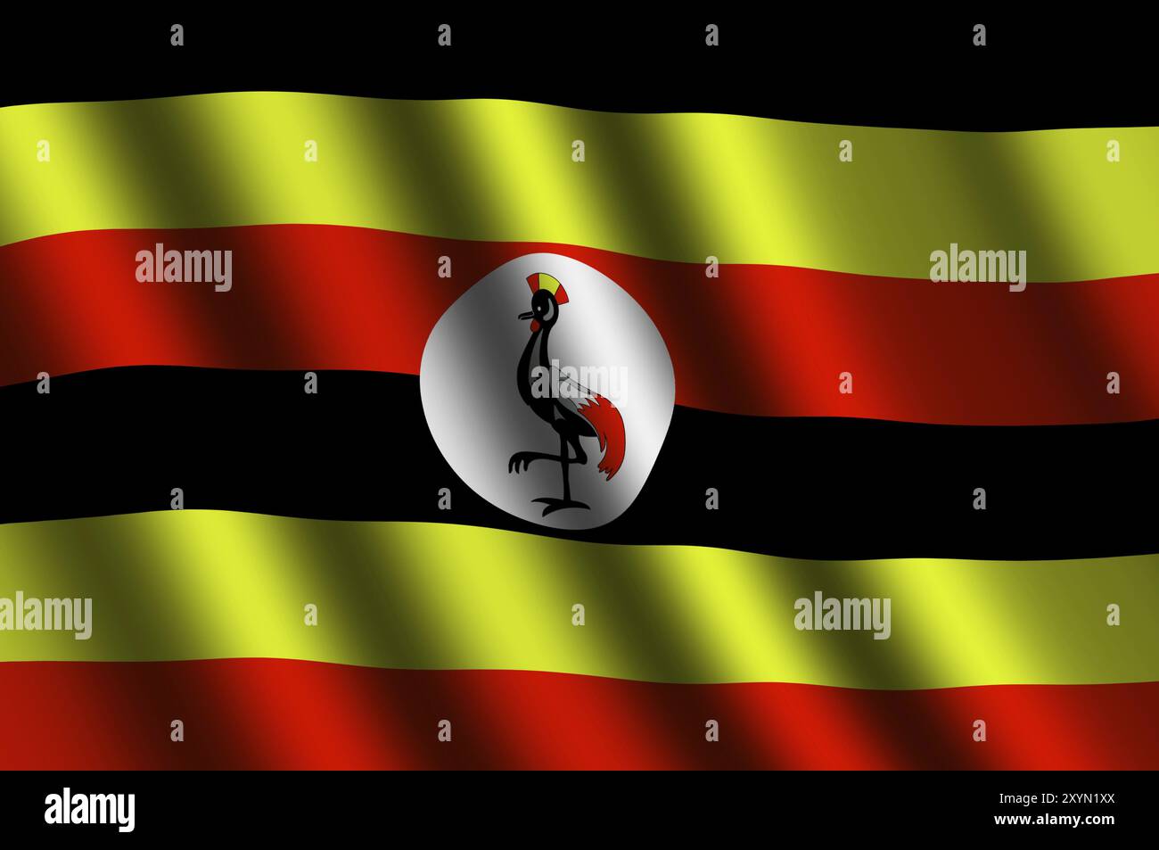 Flag uganda waving in hi-res stock photography and images - Alamy
