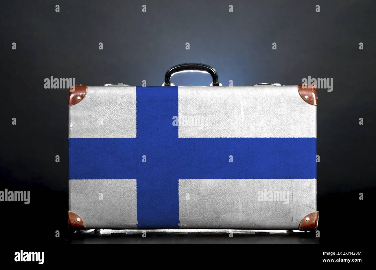 Finland flag on travel suitcase hi-res stock photography and images - Alamy