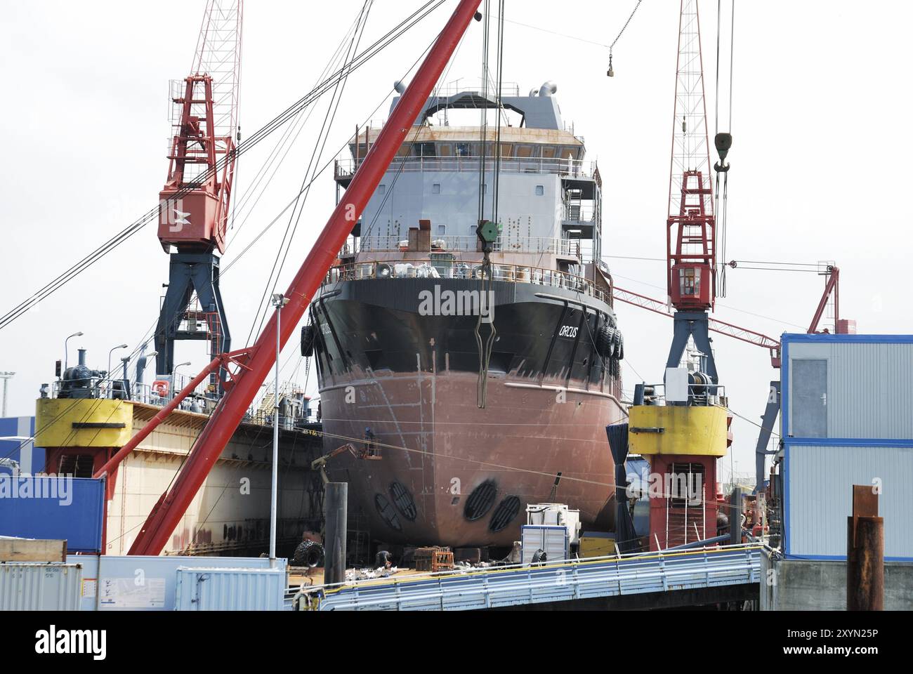 Tug Orcus in building dock on 4.7.2009 IMO number : 9398541 Name of ...