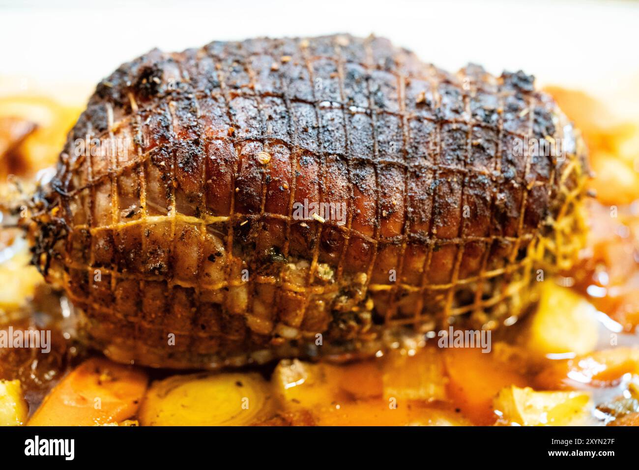 Turkey roll roast Stock Photo - Alamy