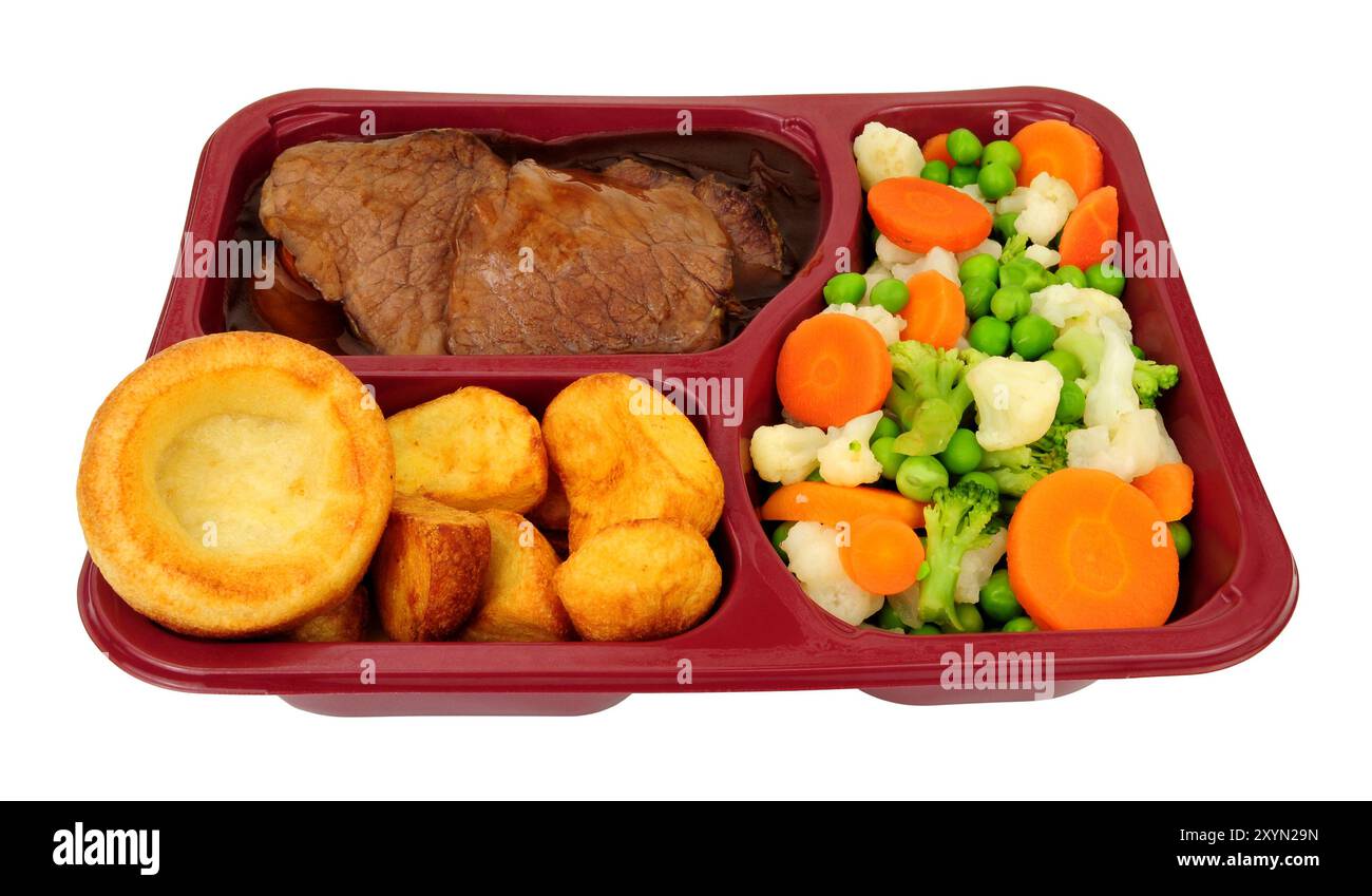 Roast beef ready meal with sliced silverside beef, gravy, roast ...