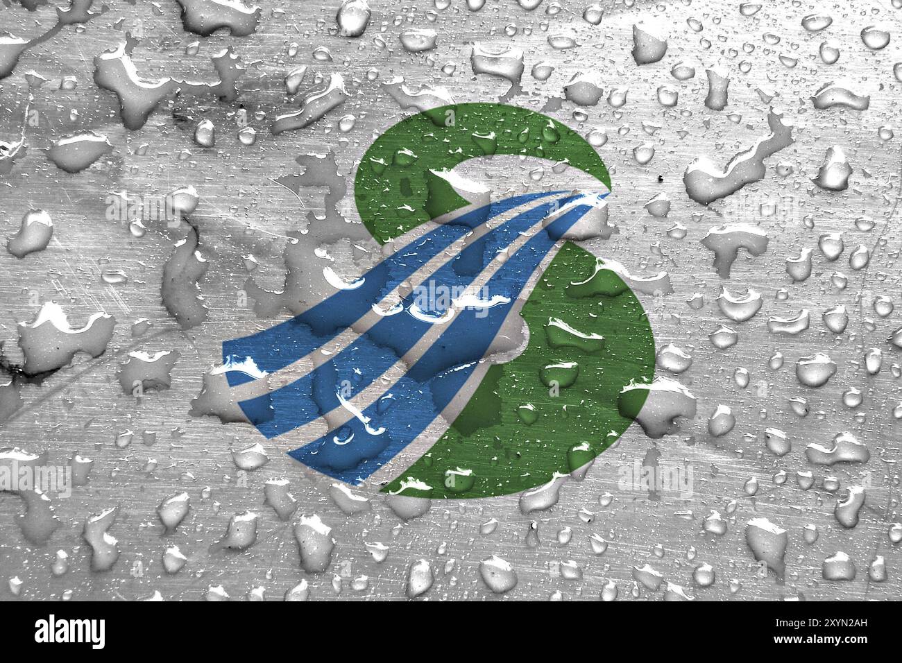 Flag of Satsumasendai with rain drops Stock Photo - Alamy
