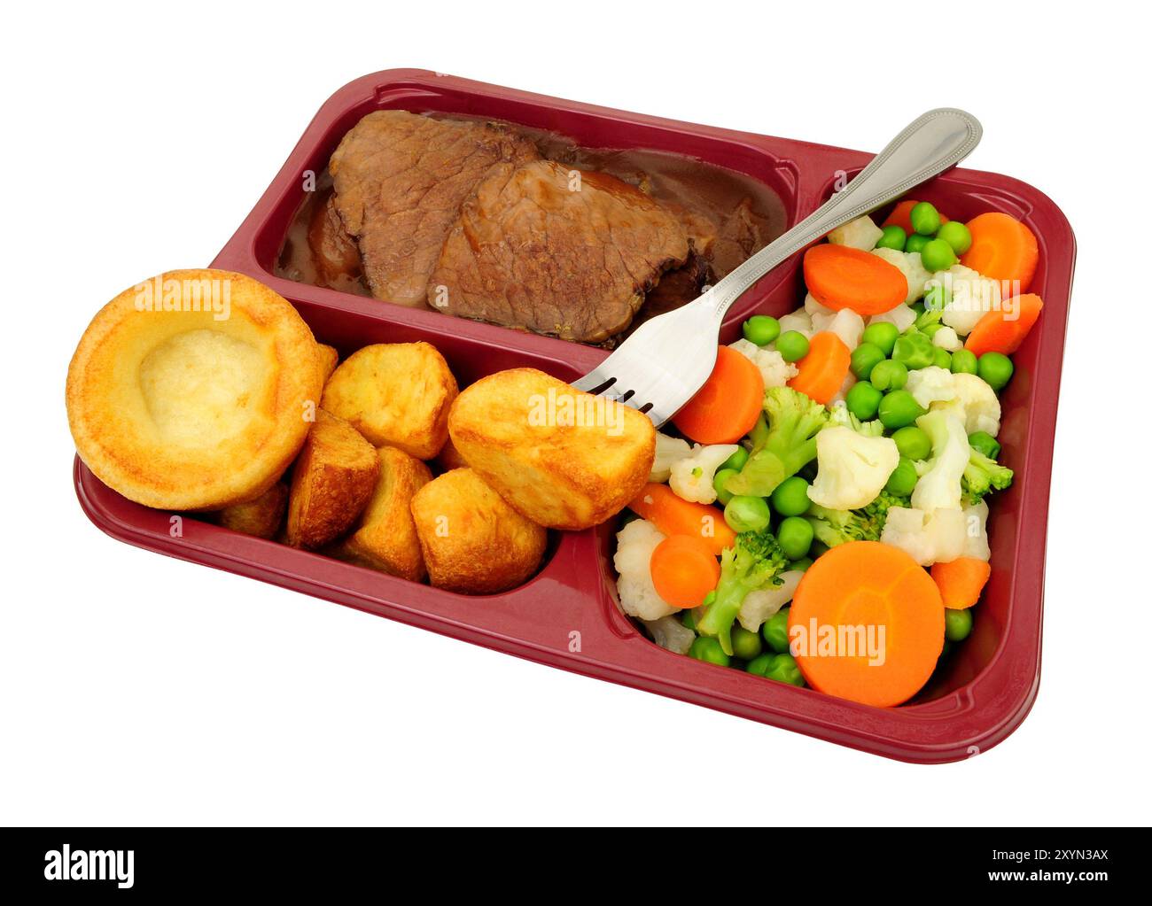 Roast beef ready meal with sliced silverside beef, gravy, roast ...