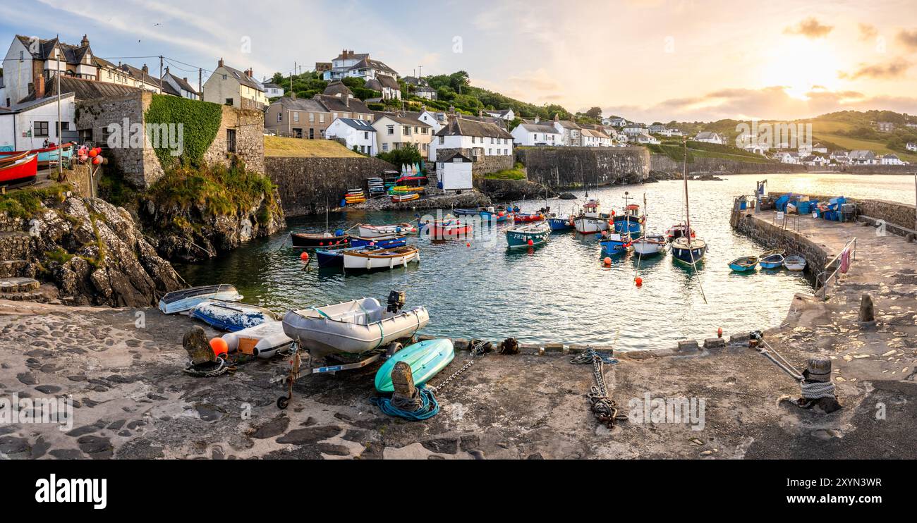 COVERACK, CORNWALL, UK - JUNE 9, 2024. Panoramic Landscape view of ...