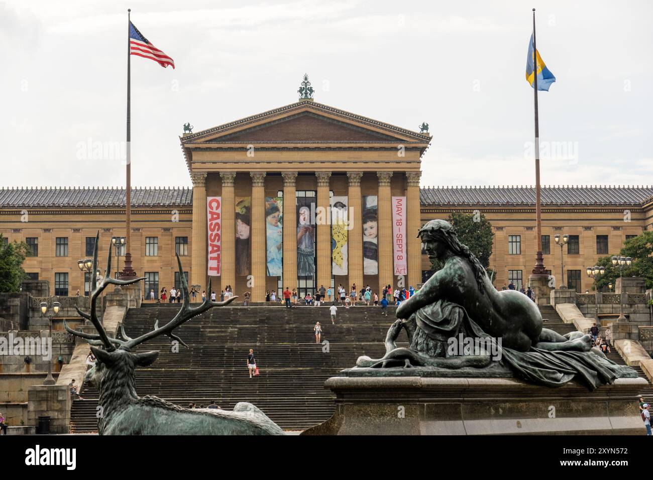 Equestrian statue of George Washington on Eakins Oval before the ...