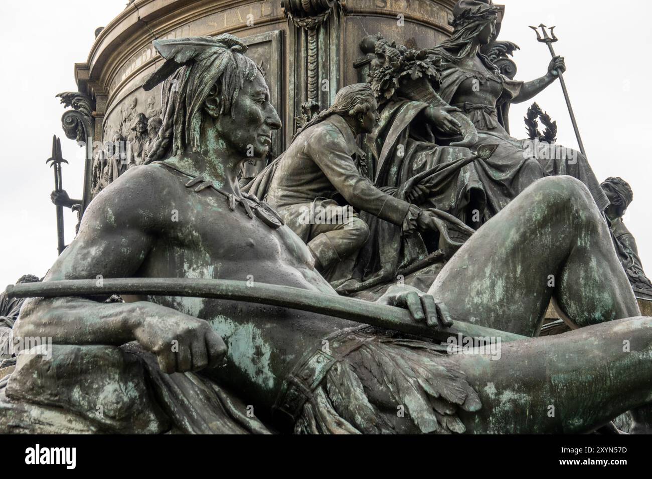 Equestrian statue of George Washington on Eakins Oval before the ...