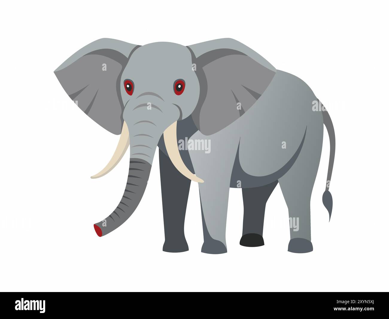 Colorful Illustration of an African elephant isolated on a white ...