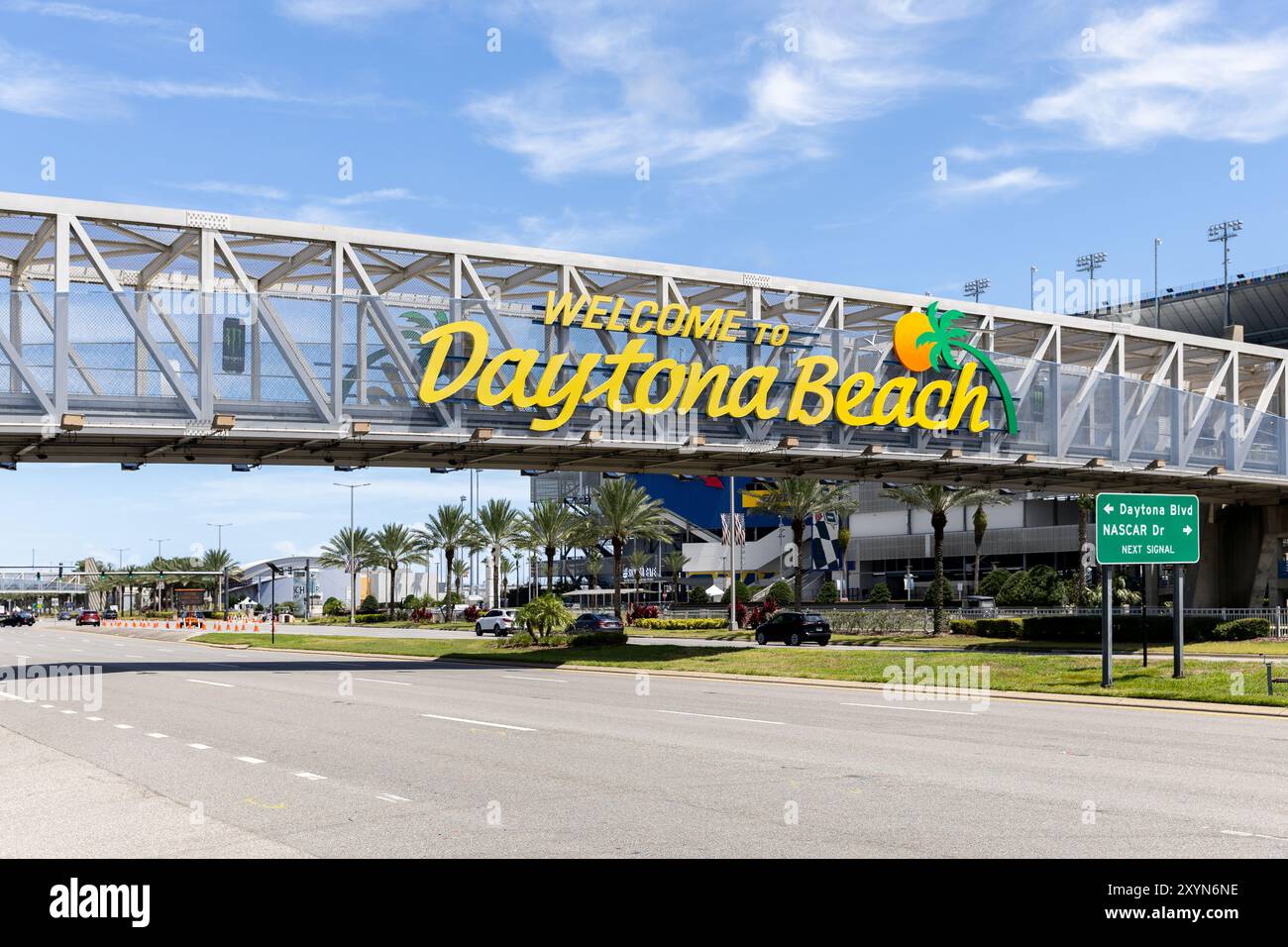 The Welcome to Daytona Beach sign located outside of the Daytona ...