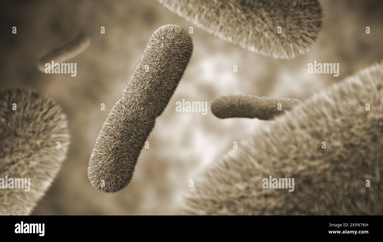 Microscopic view of Yersinia pestis bacteria floating Stock Photo - Alamy