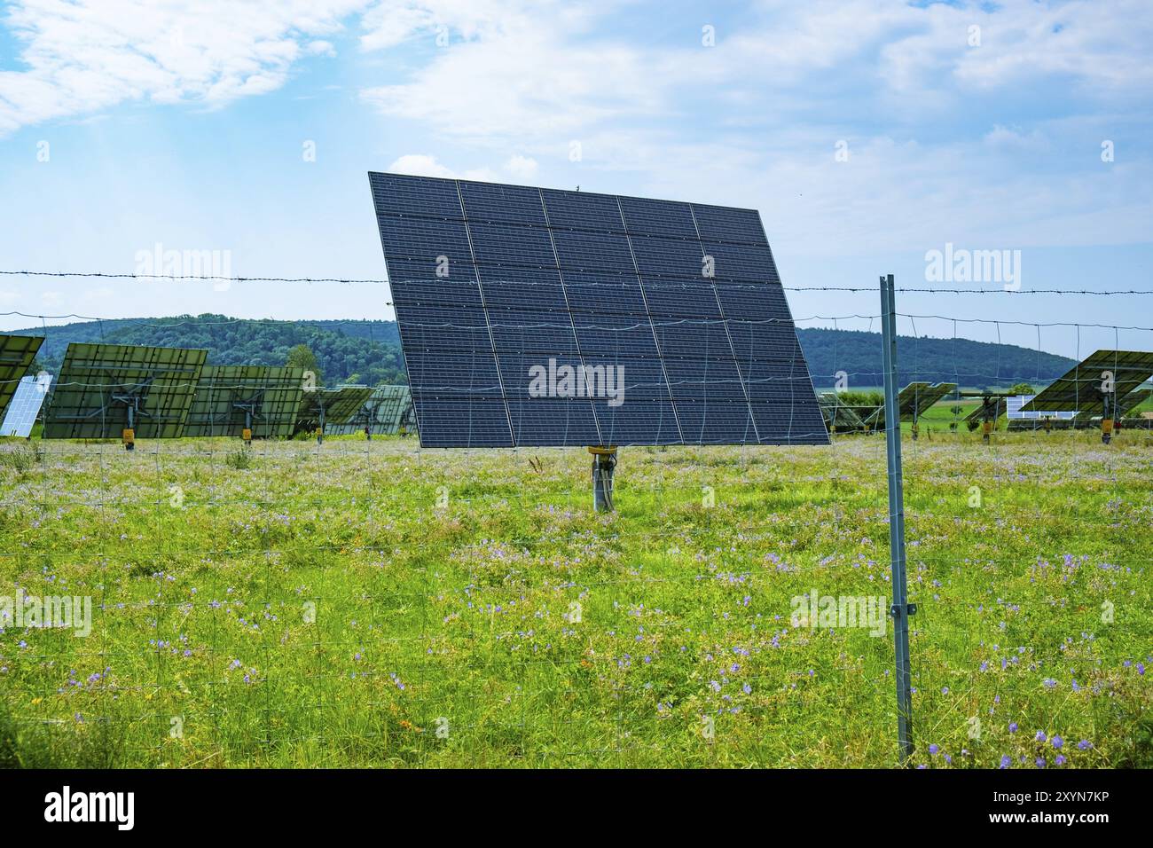 Photovoltaic system on a field, Bavaria, Germany, Europe Stock Photo ...