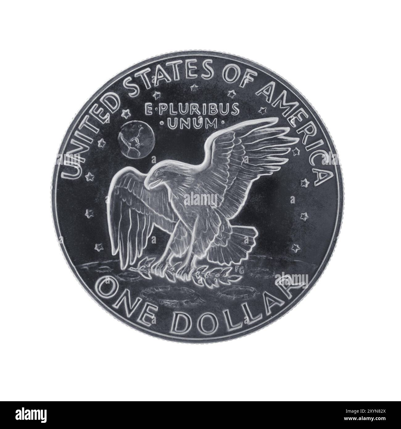 United States Silver Dollar coin. Isolated on white Stock Photo - Alamy