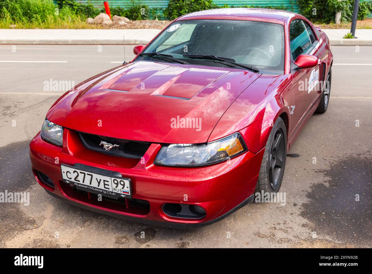 Valday, Russia - July 6, 2024: Red Ford Mustang Fourth generation ...